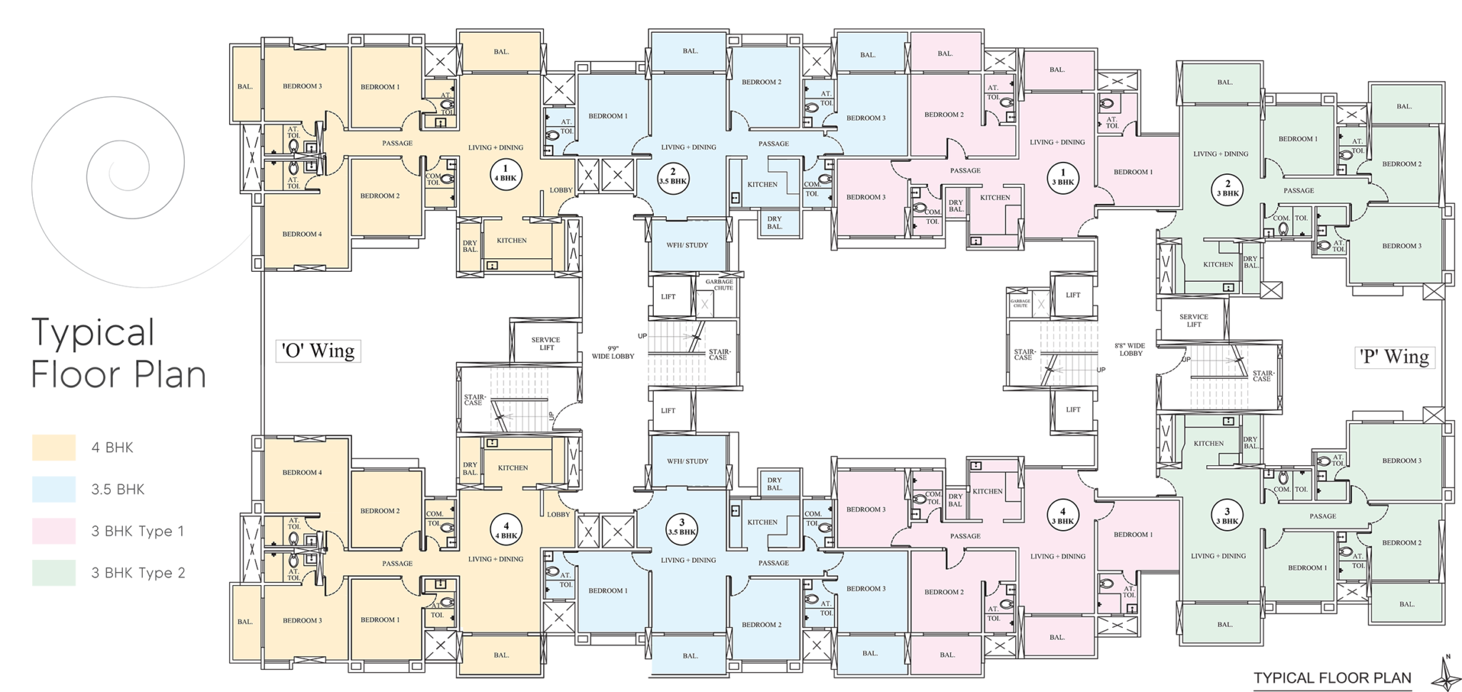 OP Wing Floor Plans – Greens, 2, 3, 3.5, 4 BHK Luxury Apartments on ...